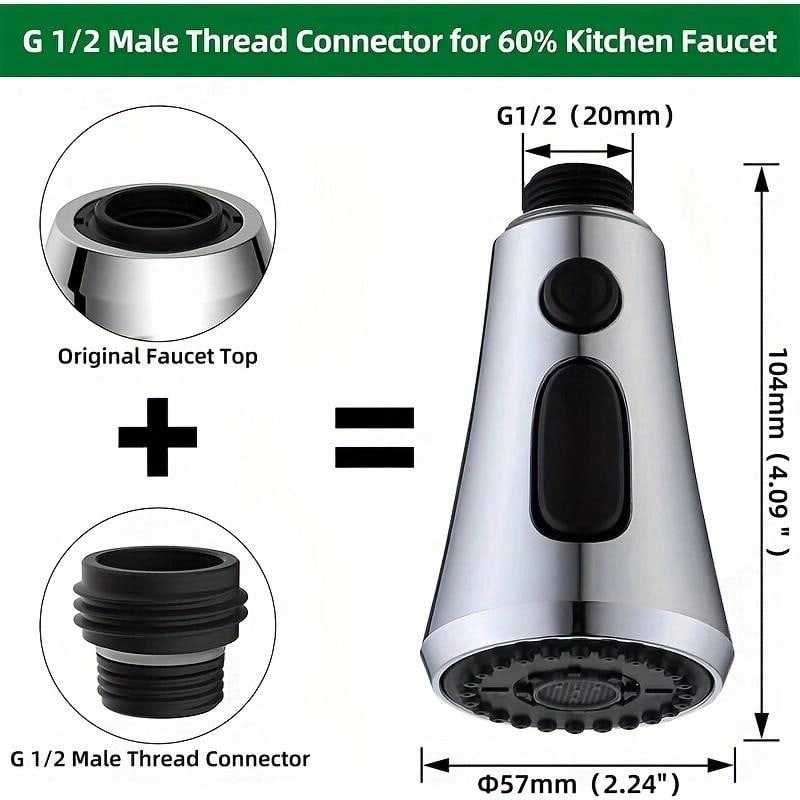 1 set, Pull Down Kitchen Faucet Head Replacement, 3-Function Kitchen ...