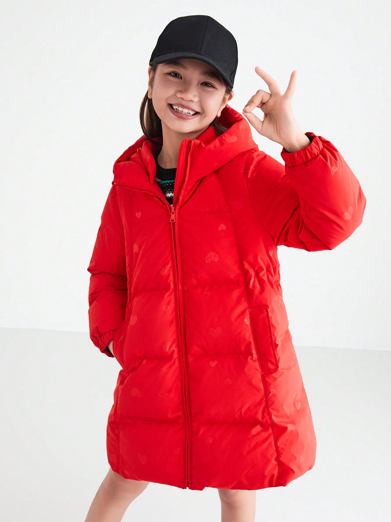 Annil Girls Winter Long Down Jacket Medium And Large Size Children's ...