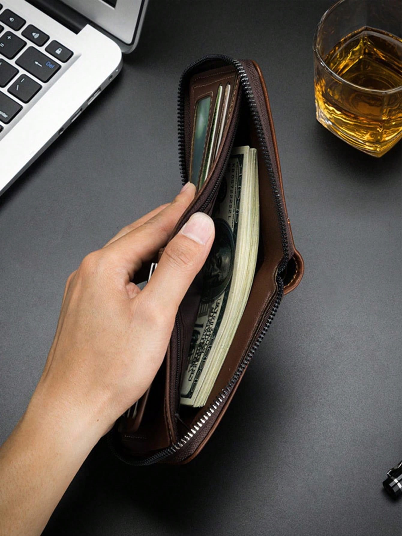 Men's Zipper Closure Square Shaped Short Wallet | SHEIN UK