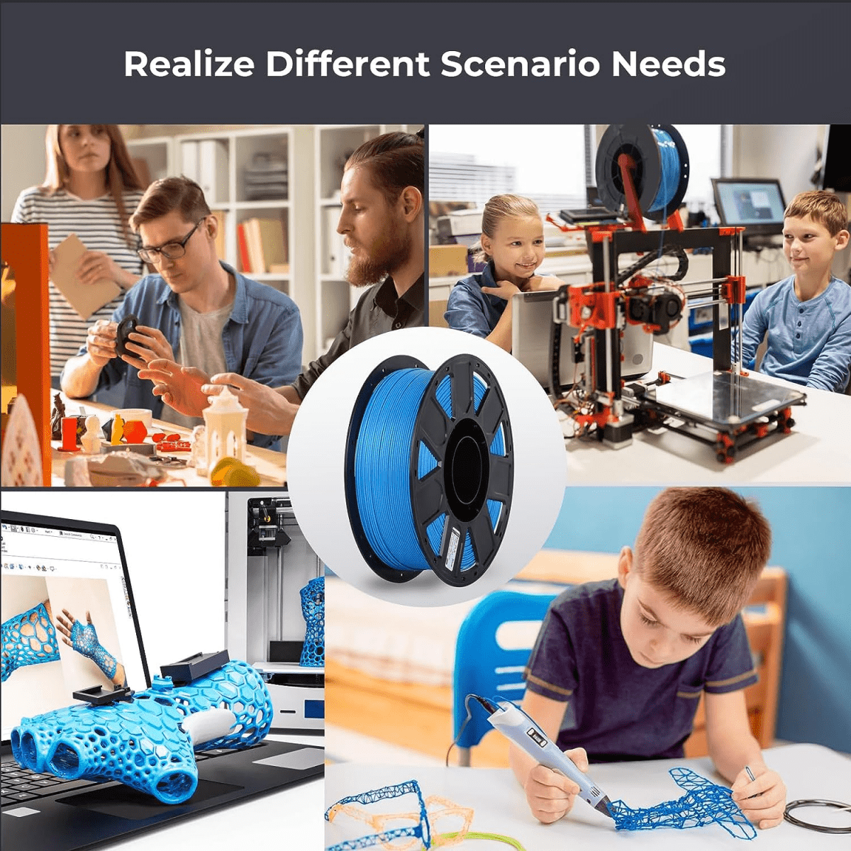 Creality 3D Printer Filament 1.75mm, Ender PLA Filament No-Tangling ...