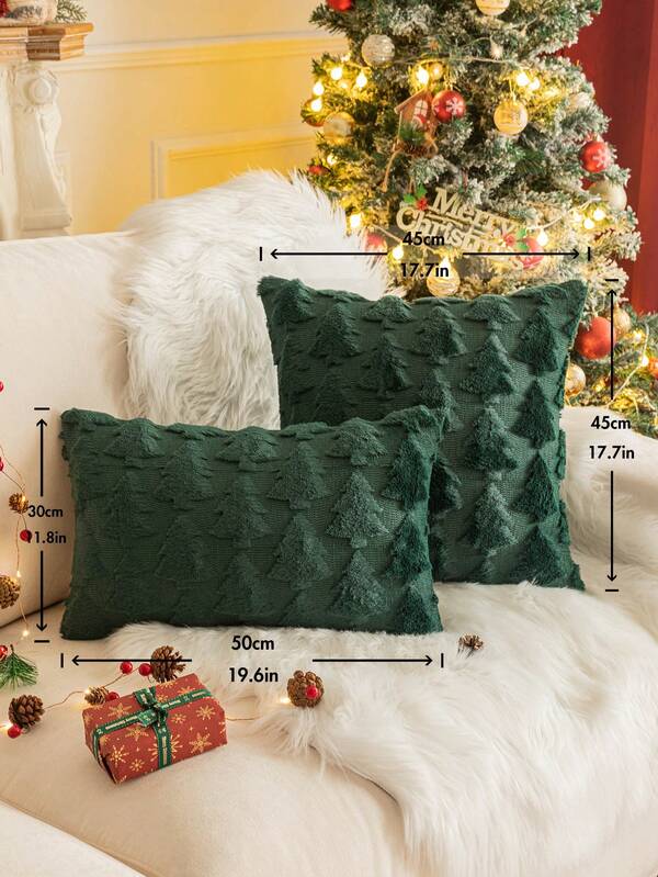 1pc Embroidered Christmas Tree Pillow Cover | SHEIN UK