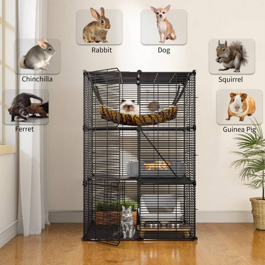YITAHOME Cat Cage Indoor Cat Enclosures DIY Cat Playpen Metal Kennel ...