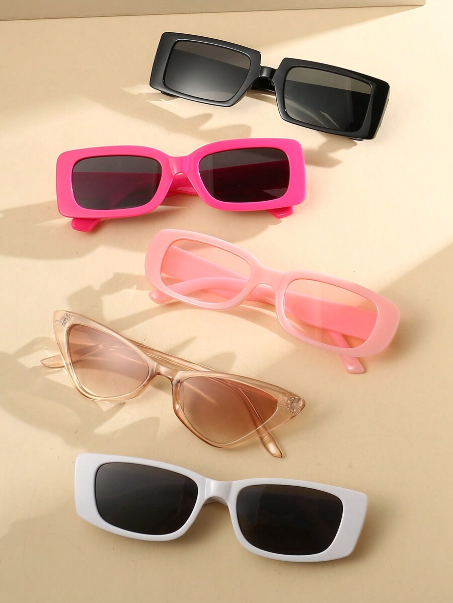 5pairs/Set Various Styles Fashionable Beach Sunscreen Fashion Glasses ...