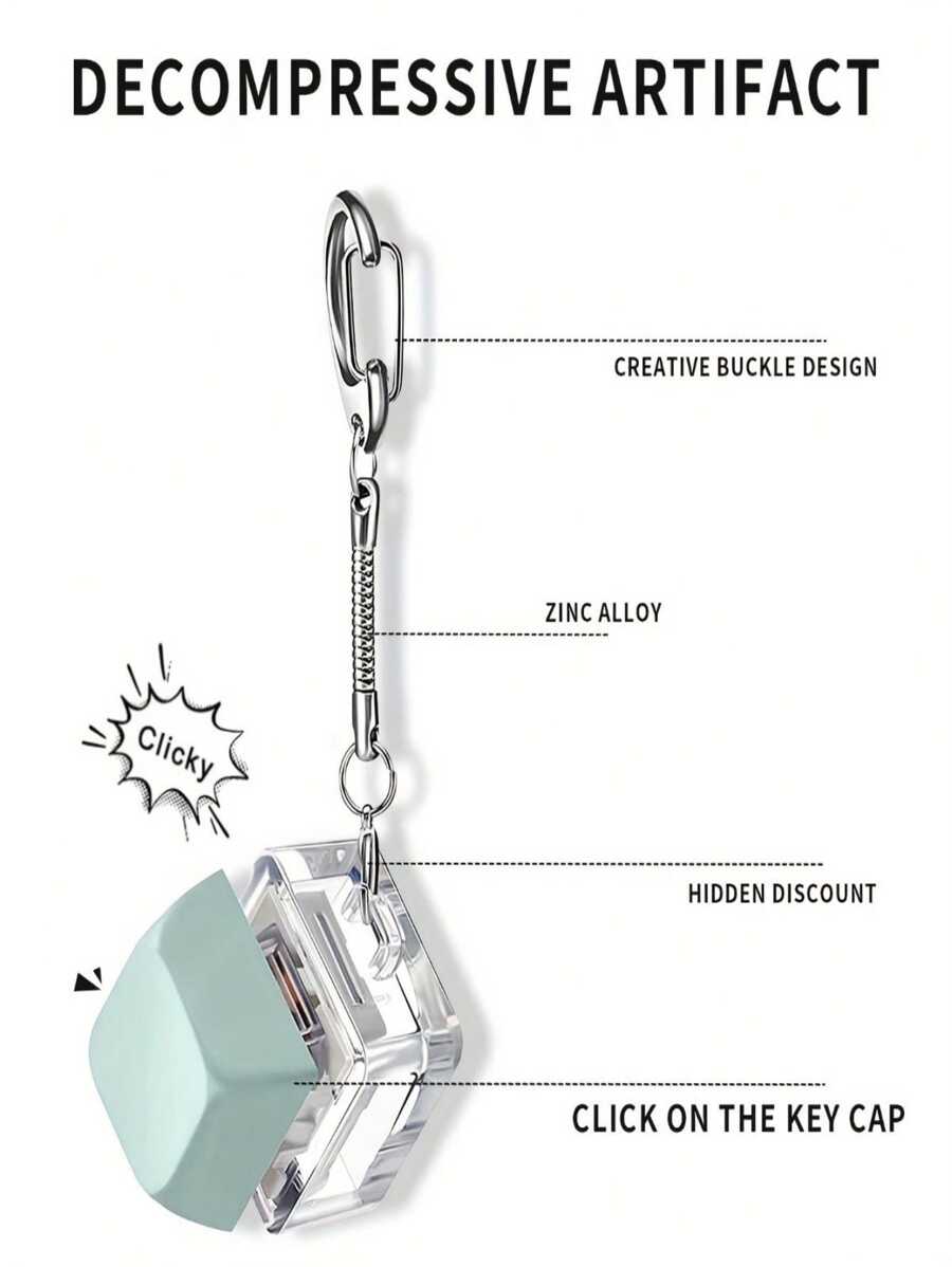 1pc Keyboard Fidget Keychain Decompression Toy Finger Keyboard Toy ...