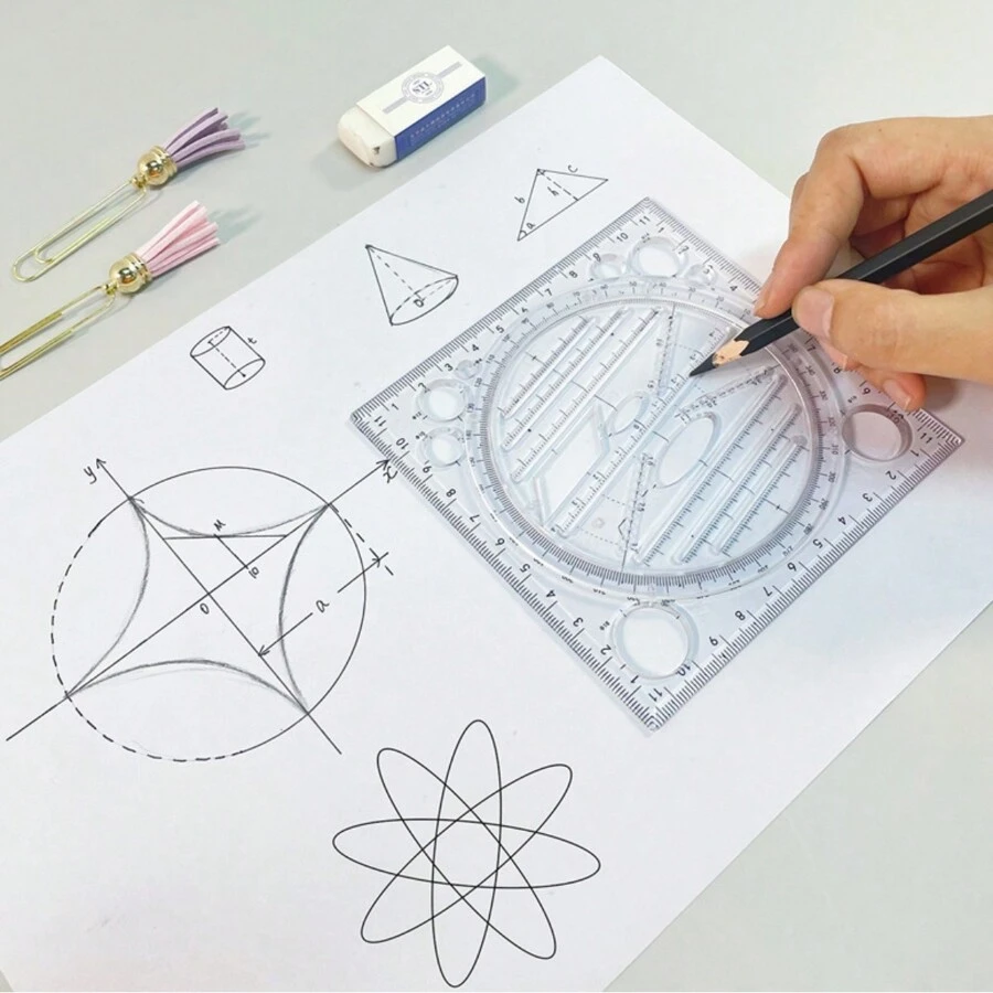 Multifunction Rotatable Drawing Template Art Design Construction ...