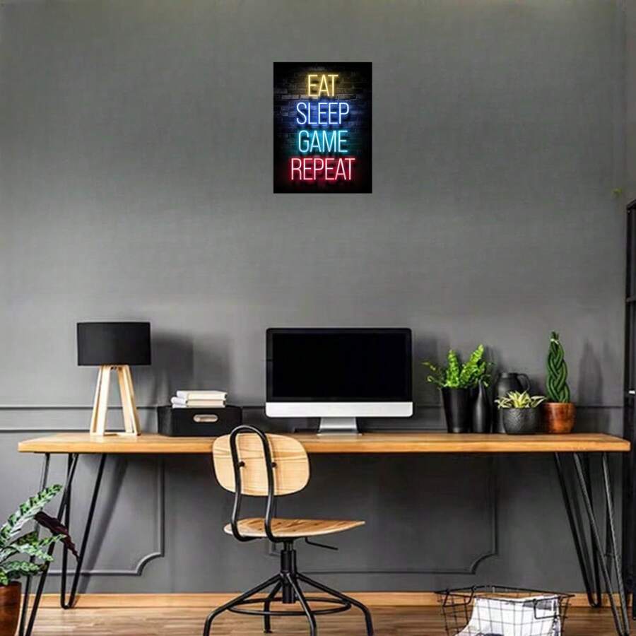 1pc Neon-colored Gaming Room Poster, Game Room Decor, Bedroom Decor ...