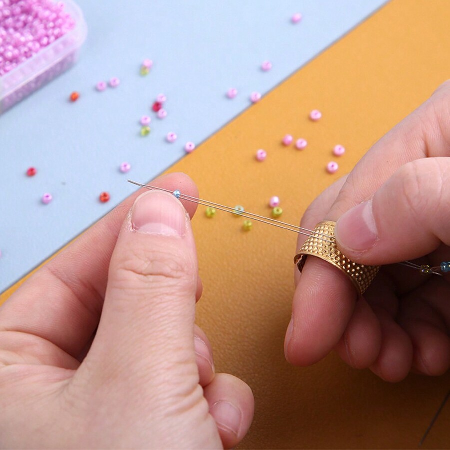 Fenrry 34 Pcs Bead Needles Center Opening Curved Bead Needles Set With ...