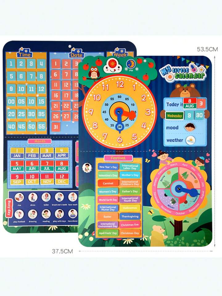 1 Set Fun Calendar Sticker Hang Chart, Children's Quiet Sticker Book ...