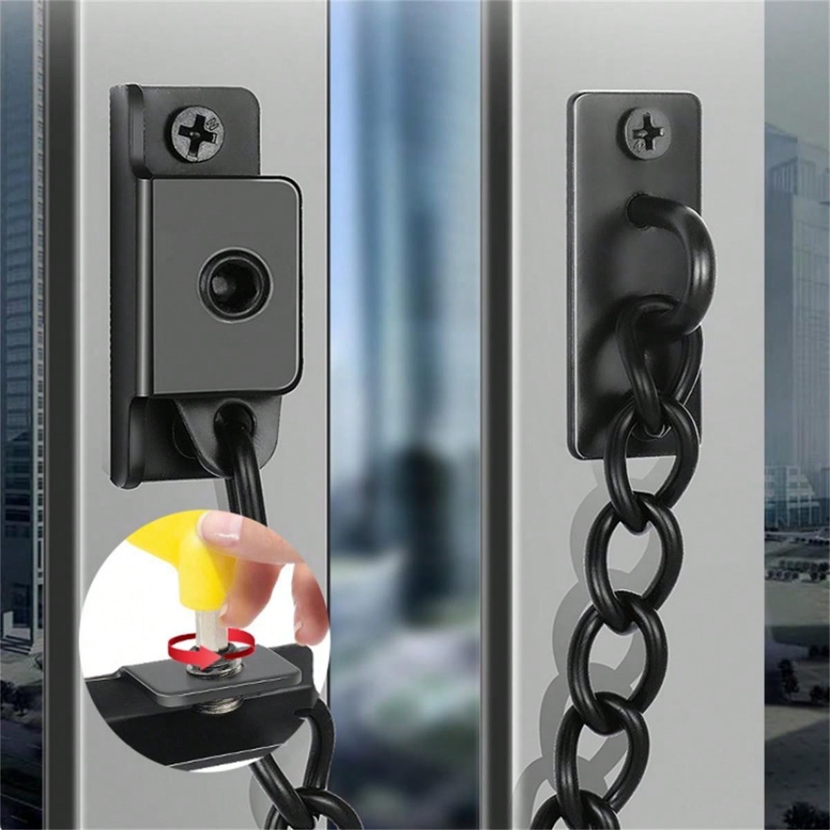 Window Security Lock Stopper Chain For Sliding Tilt Door And Window ...
