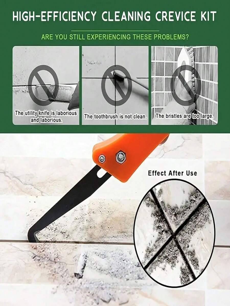1pc Grout Removal Tool, Stainless Steel Blade, Edge Groove Grout ...