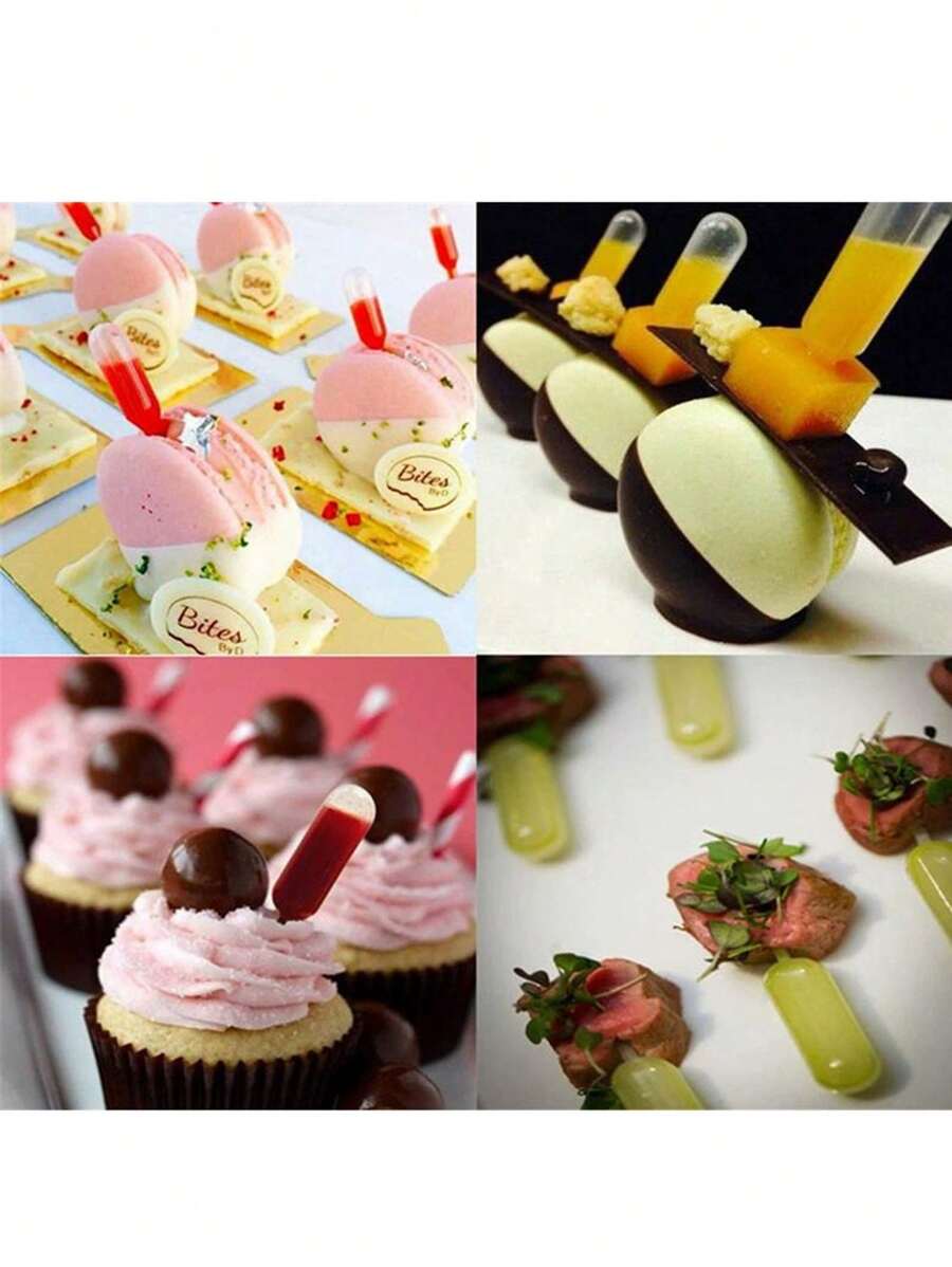 50/100/150/200pcs 4ml Paper Cup Cake Sauce Dropper Pastry Syringe ...