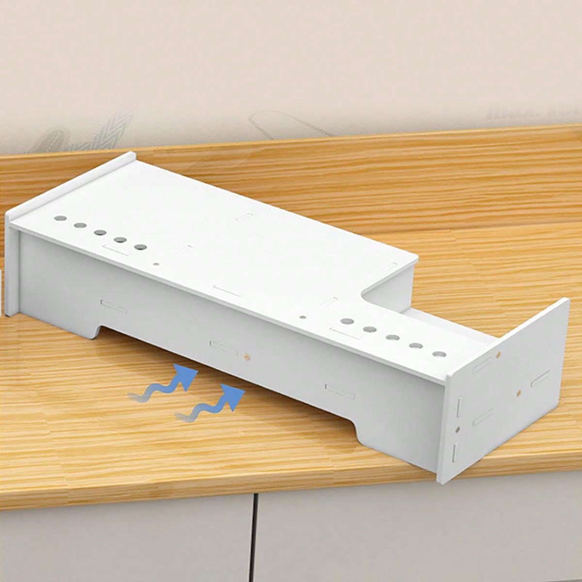 1pc White Simple Desktop Screen Riser Shelf, Office Monitor Stand With ...