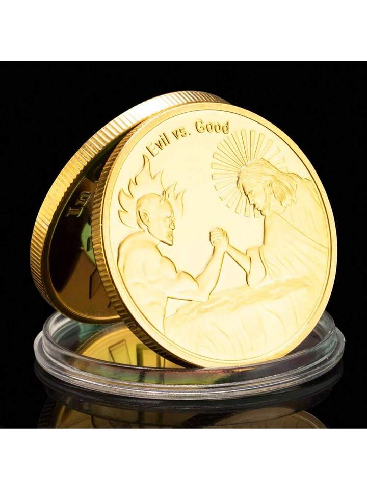 In God We Trust Iron Cross Souvenir Coin Silver Golden Plated ...