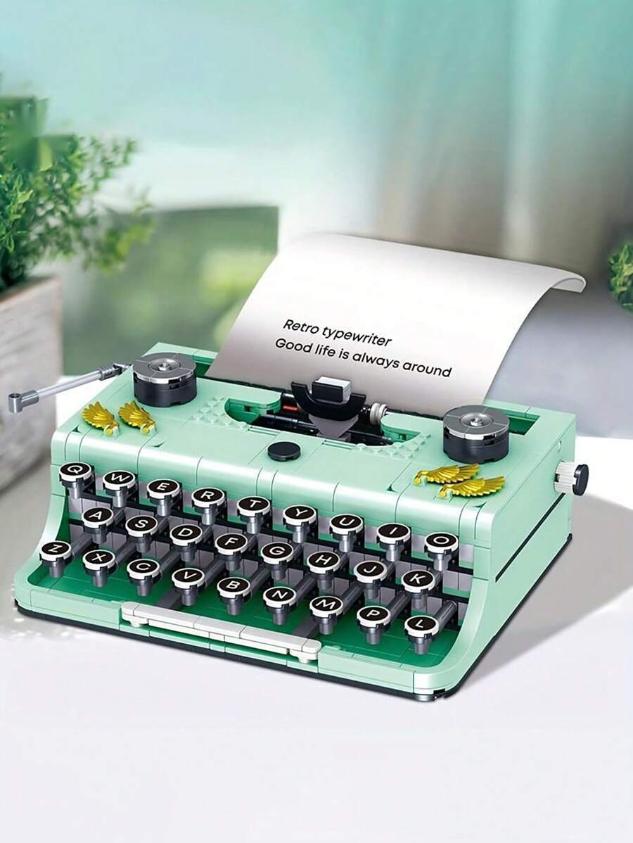 820PCS Vintage Typewriter Mini Building Blocks, Creative Home Decor ...