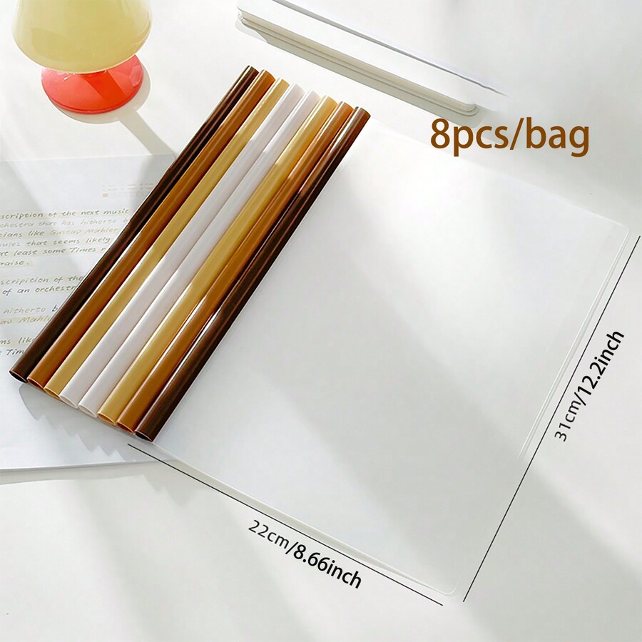 A Set Of 8 Gradient Colors Pull Rod Clips A4 Paper Clip Folder Large ...