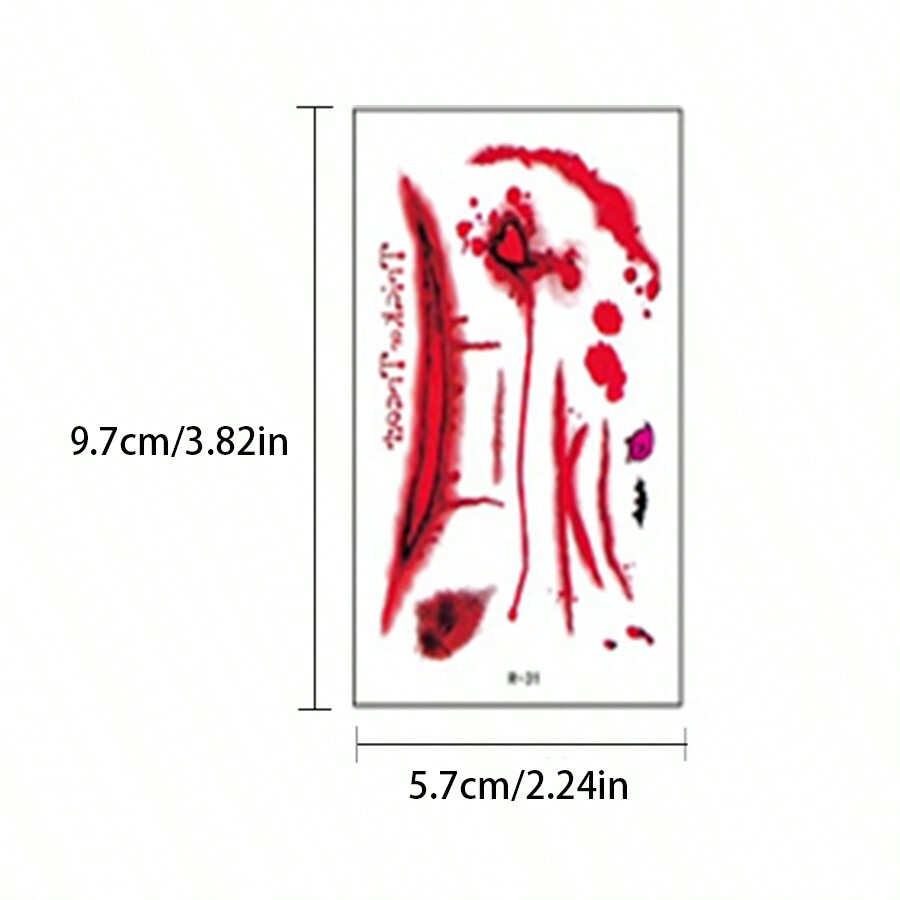 30pcs Halloween Scar Tattoo Stickers, Realistic Facial Fake Wound ...