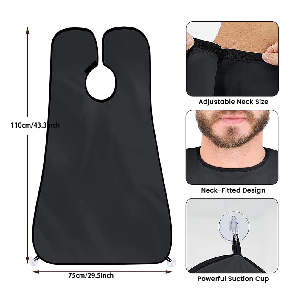1pc Black Beard Bib Beard Apron, Beard Hair Catcher For Men Shaving ...