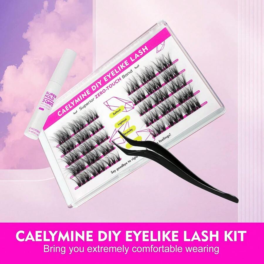 Lash Clusters Kit CAELYMINE DIY Lash Extension Kit For Beginners, 3 ...