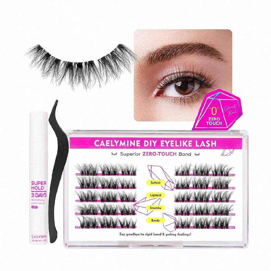 Lash Clusters Kit CAELYMINE DIY Lash Extension Kit For Beginners, 3 ...