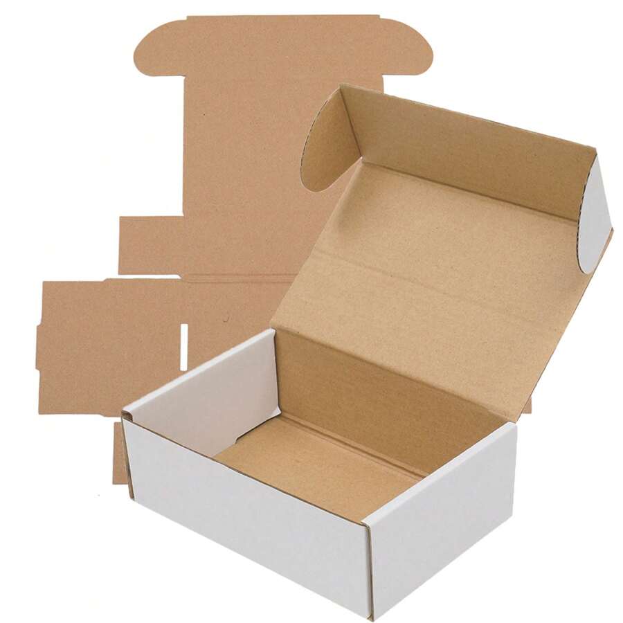 6x4x2" Shipping Boxes Set of 50, White Small Corrugated Cardboard Box ...