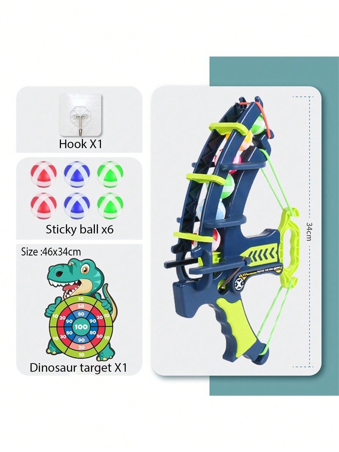 1 Set Dinosaur Themed Sticky Ball Shooting Game With Bow & Arrow, Darts ...