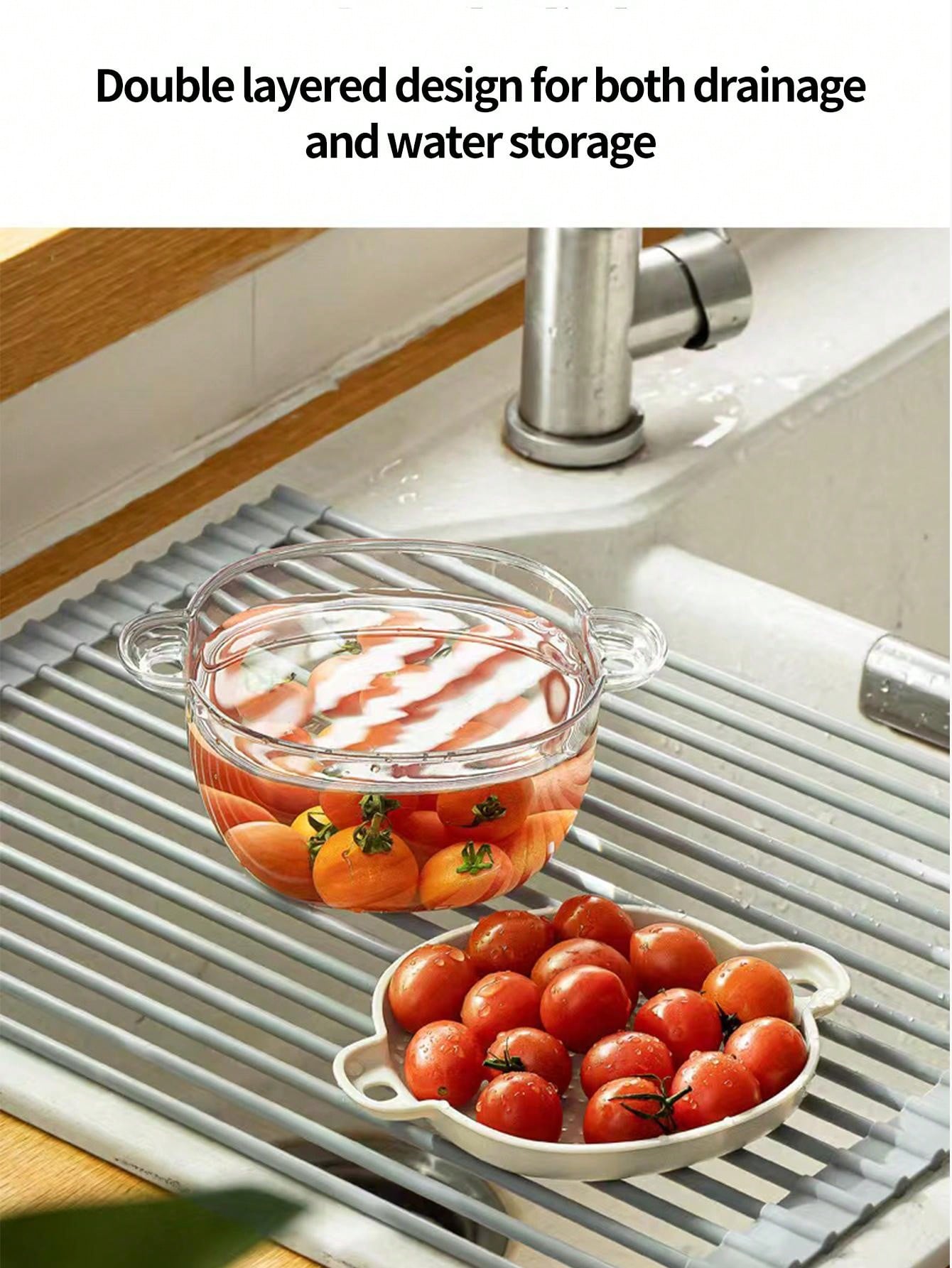 Luxurious Covered Draining Basket For Fruits And Vegetables With Filter ...