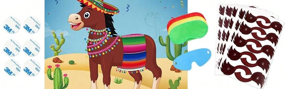 Gioco della Pignatta con 50 Pezzi di Code, cartellone Grande di Gioco ...