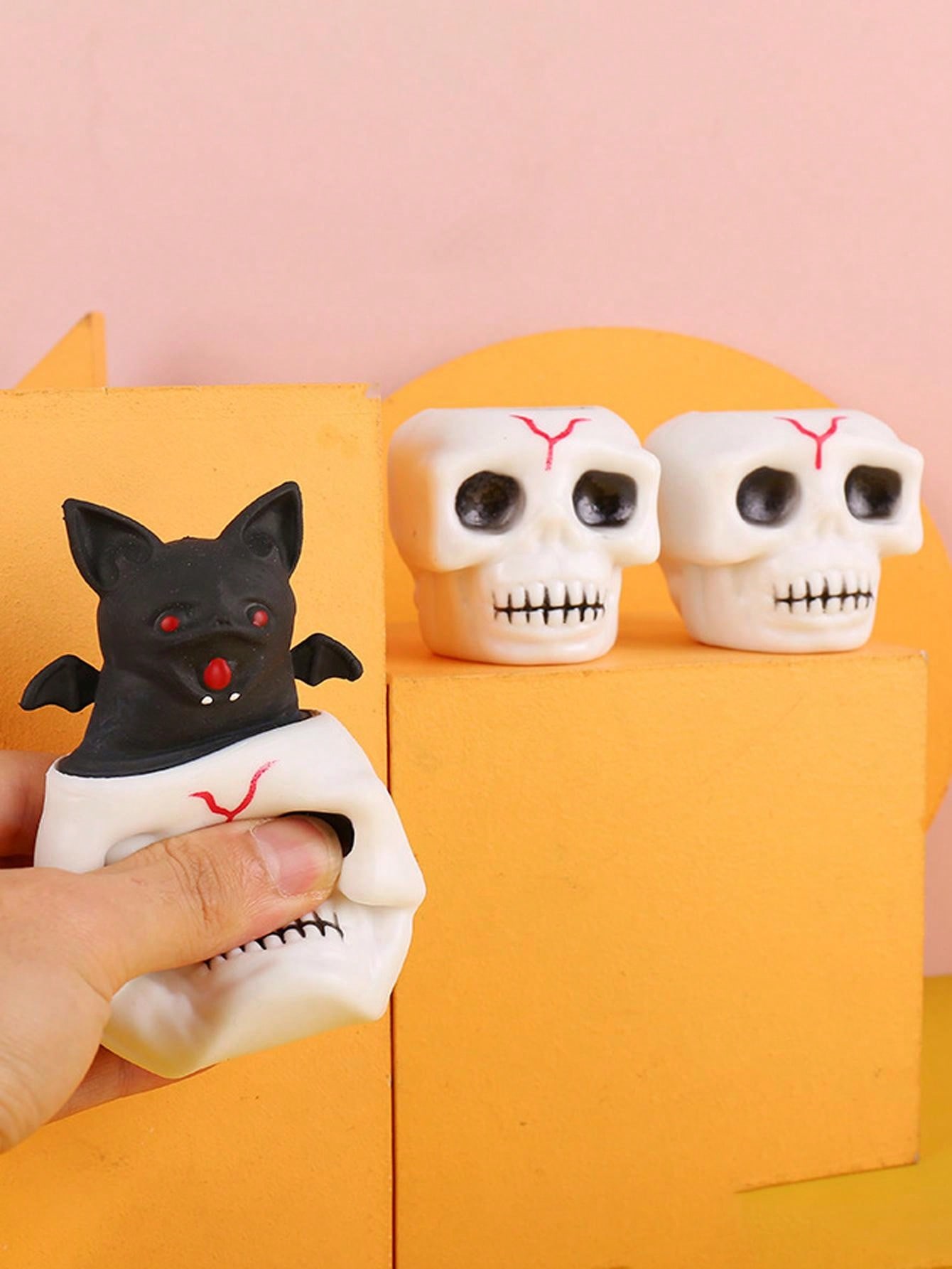 1pc Skull & Bat Shaped Squishy Toy Stress Relief Squeeze Cup, Made Of ...