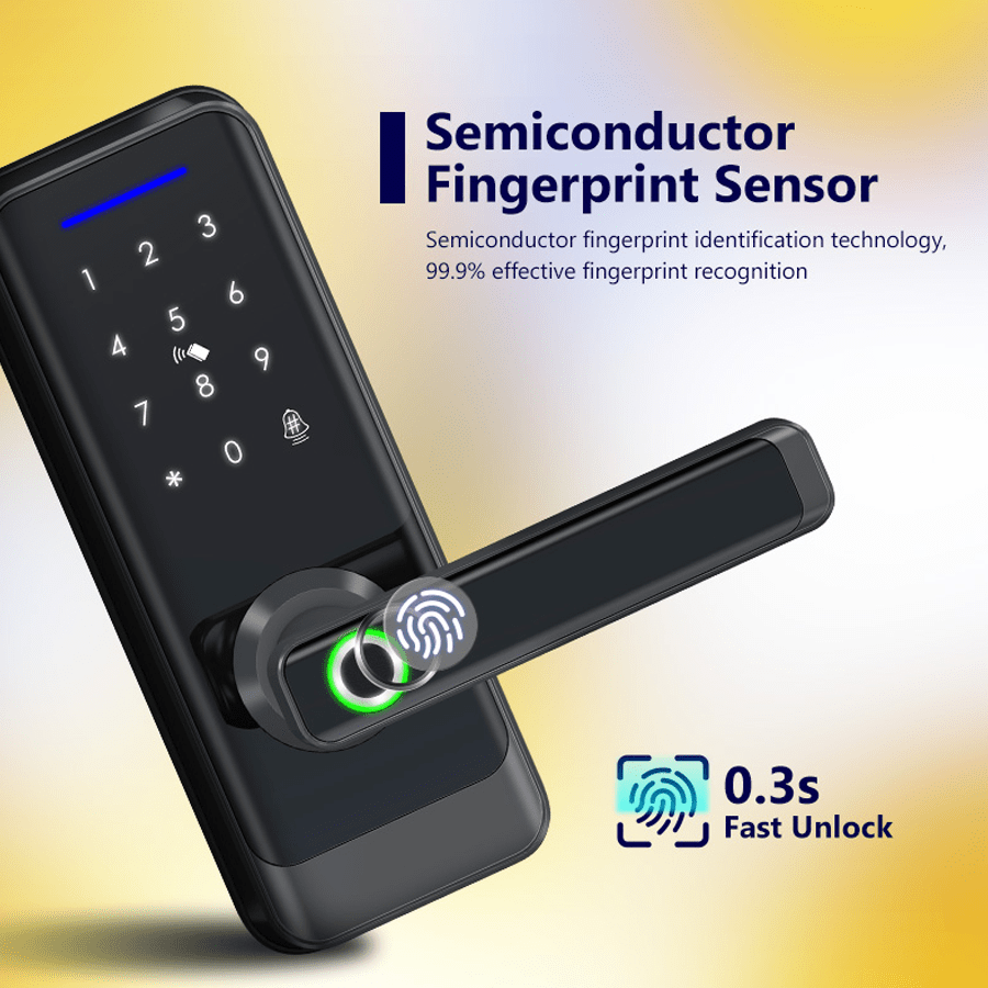 Smart Lock,5-in-1 Keyless Entry Door Locks,Smart Door Lock Fingerprint ...