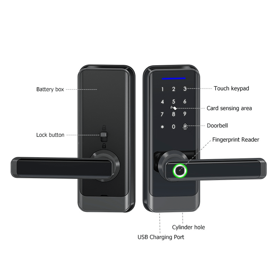 Smart Lock,5-in-1 Keyless Entry Door Locks,Smart Door Lock Fingerprint ...