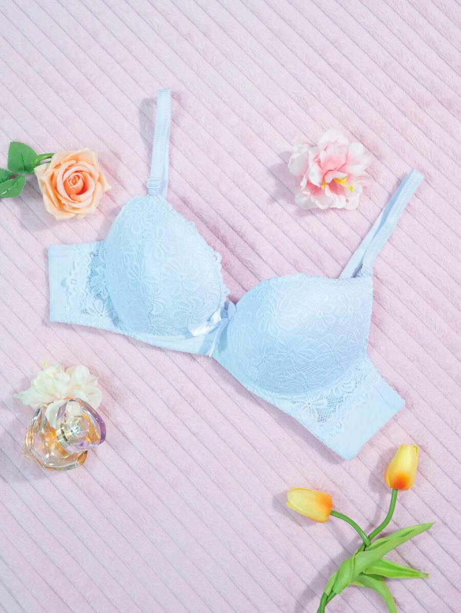 Sujetador Copa B con Aro y Encaje En Toda La Copa y Bajo Busto Con ...