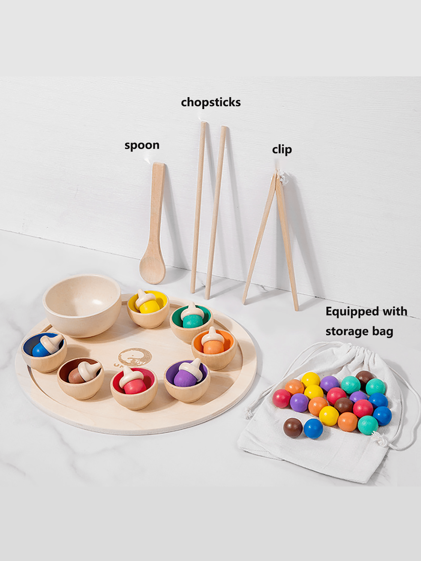 1pc Color Sorting Matching Puzzle Montessori Wooden Toy, For Toddler ...