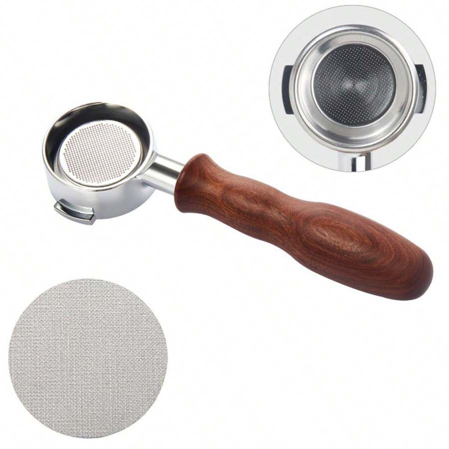 58mm Coffee Filter Kit (single-layer Filter Screen, Solid Wood Handle ...