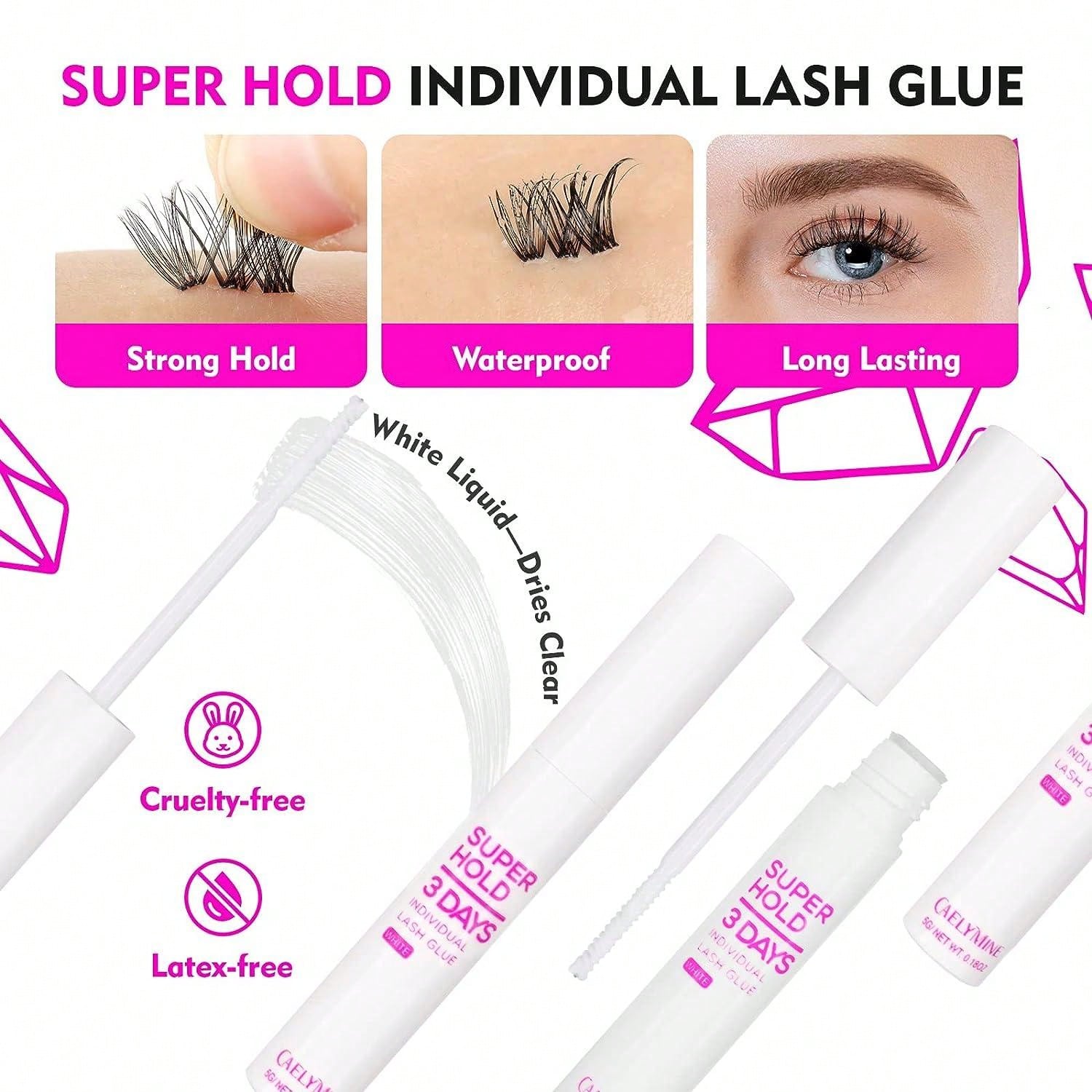 Lash Clusters Kit CAELYMINE DIY Lash Extension Kit For Beginners, 3 ...