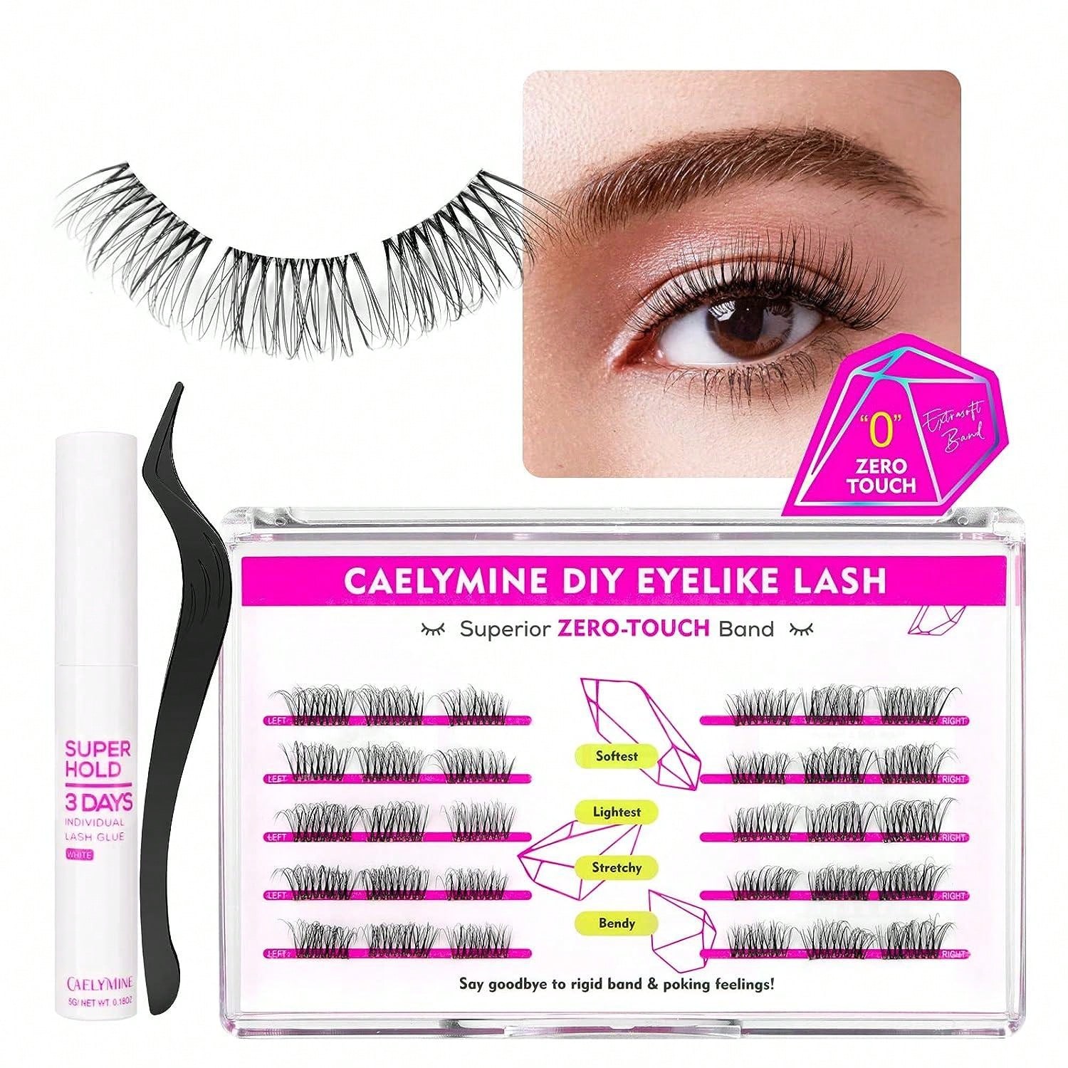 Lash Clusters Kit CAELYMINE DIY Lash Extension Kit For Beginners, 3 ...