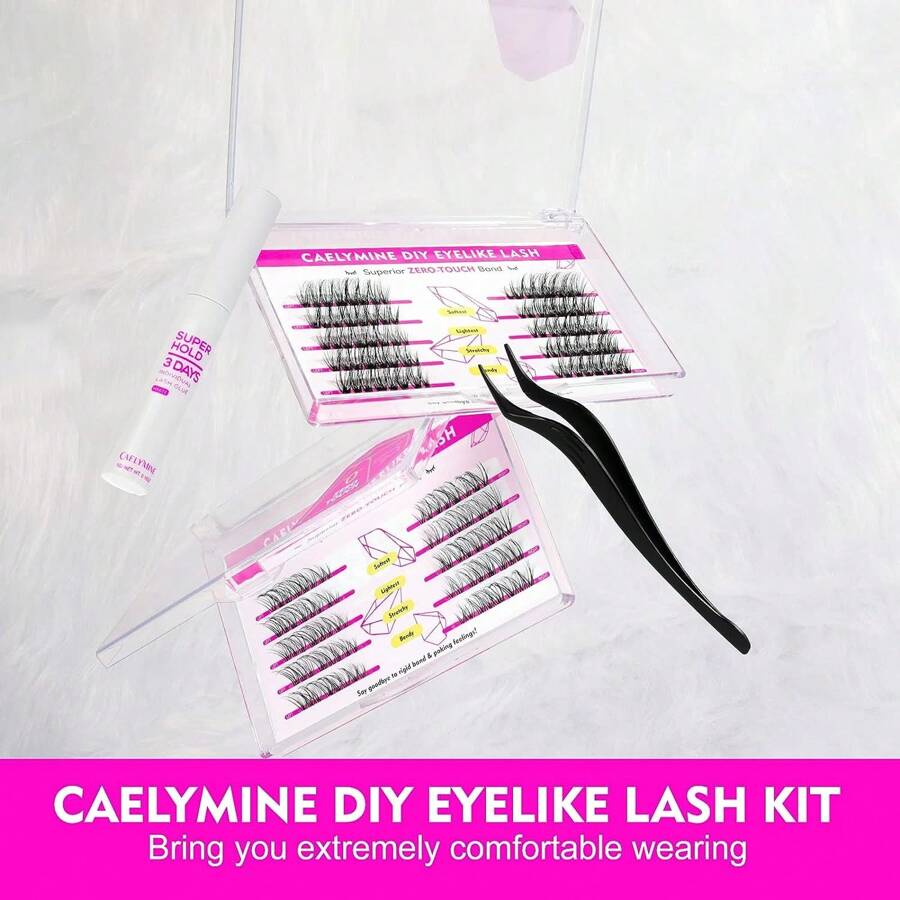 Lash Clusters Kit CAELYMINE DIY Lash Extension Kit For Beginners, 3 ...