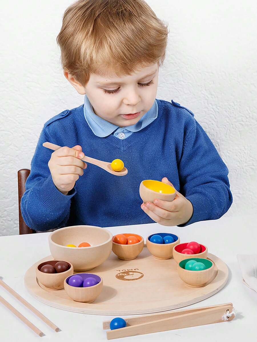 1pc Color Sorting Matching Puzzle Montessori Wooden Toy, For Toddler ...