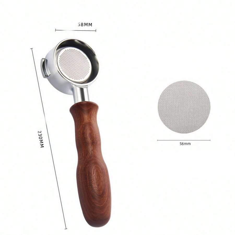 58mm Coffee Filter Kit (single-layer Filter Screen, Solid Wood Handle ...