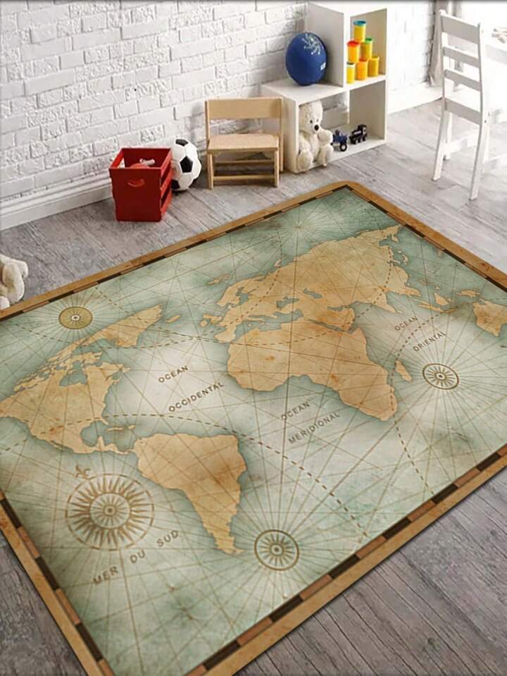 Map Of The World Floor Mat | Floor Roma