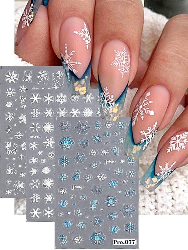 Christmas Snowflake Nails