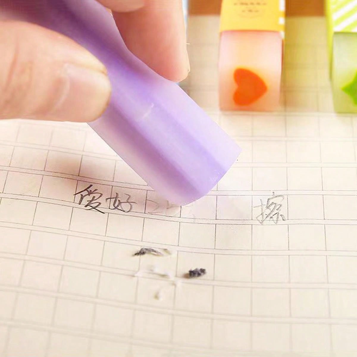 1pc Creative Heart & Five-Pointed Star Shaped Long Rectangle Eraser For ...