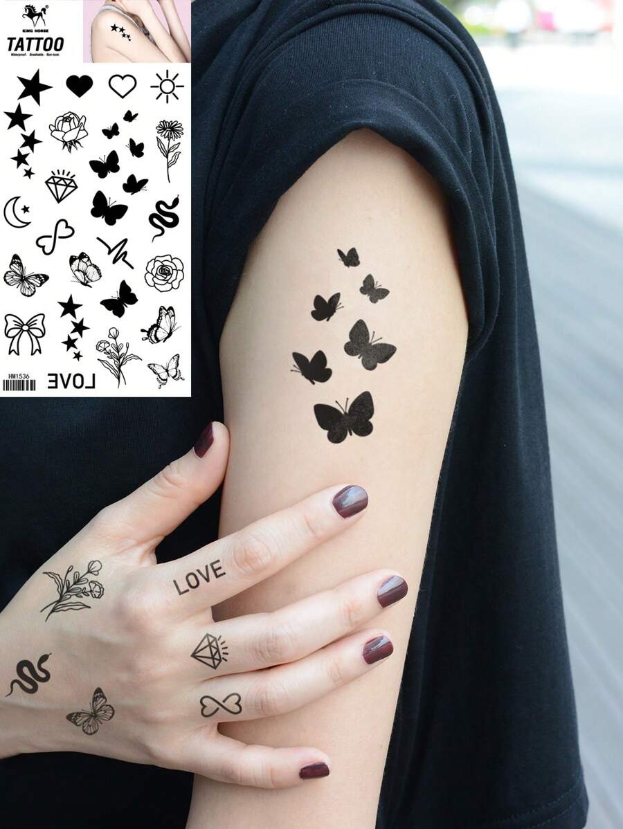 1 sheet Waterproof Temporary Tattoo Sticker , Long Lasting Fake Tattoos ...