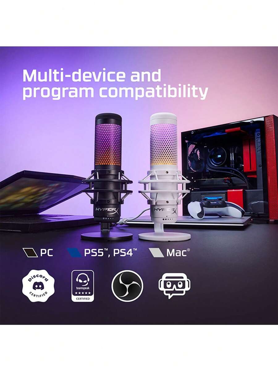 QuadCast S E-Sports Microphone Computer Gaming Live Microphone RGB ...