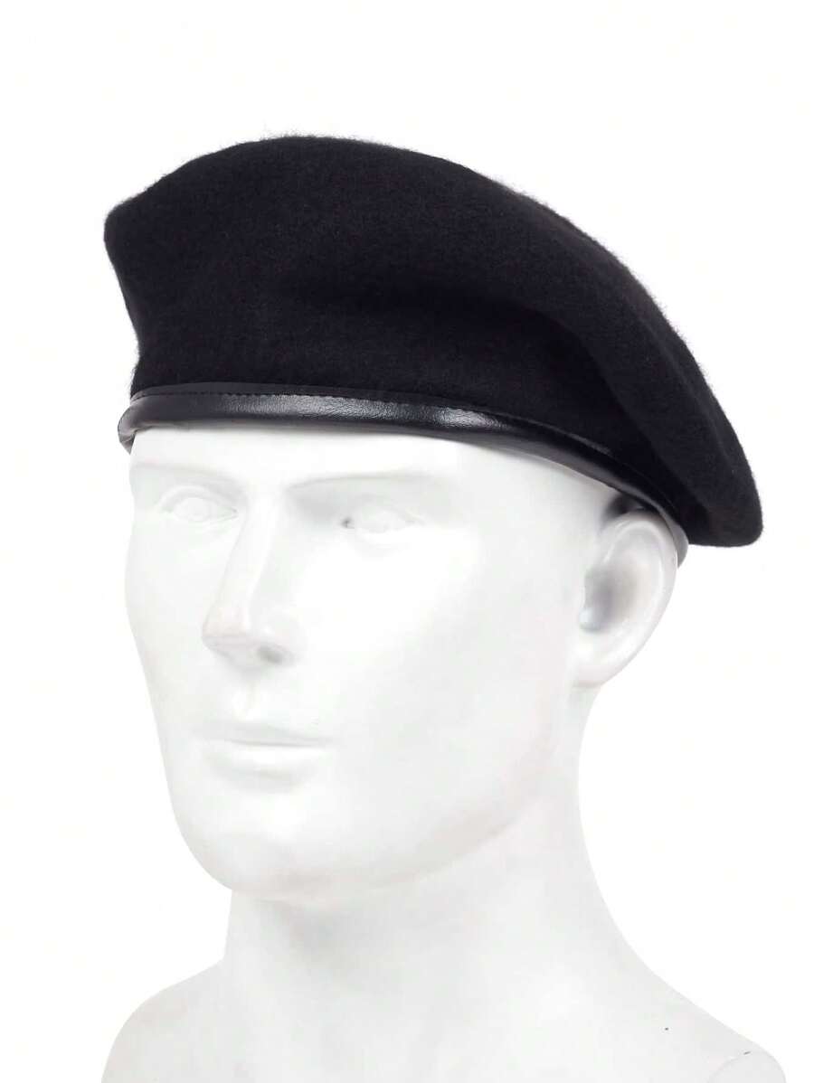 1pc Men's Wool Beret Cap, Adjustable, Sun Protection, Casual, Suitable ...