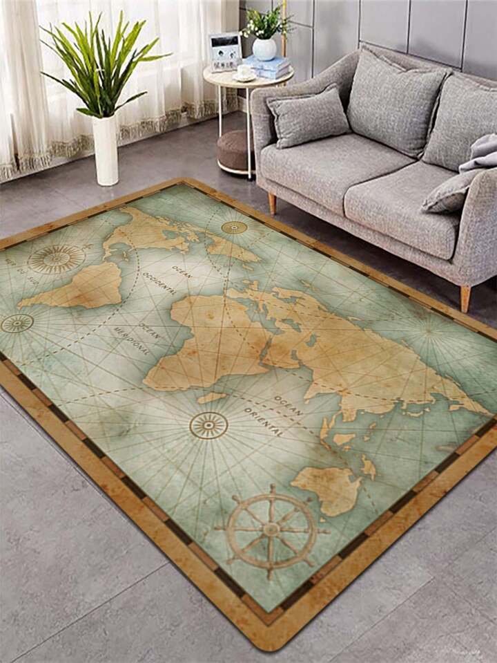 Map Of The World Floor Mat | Floor Roma