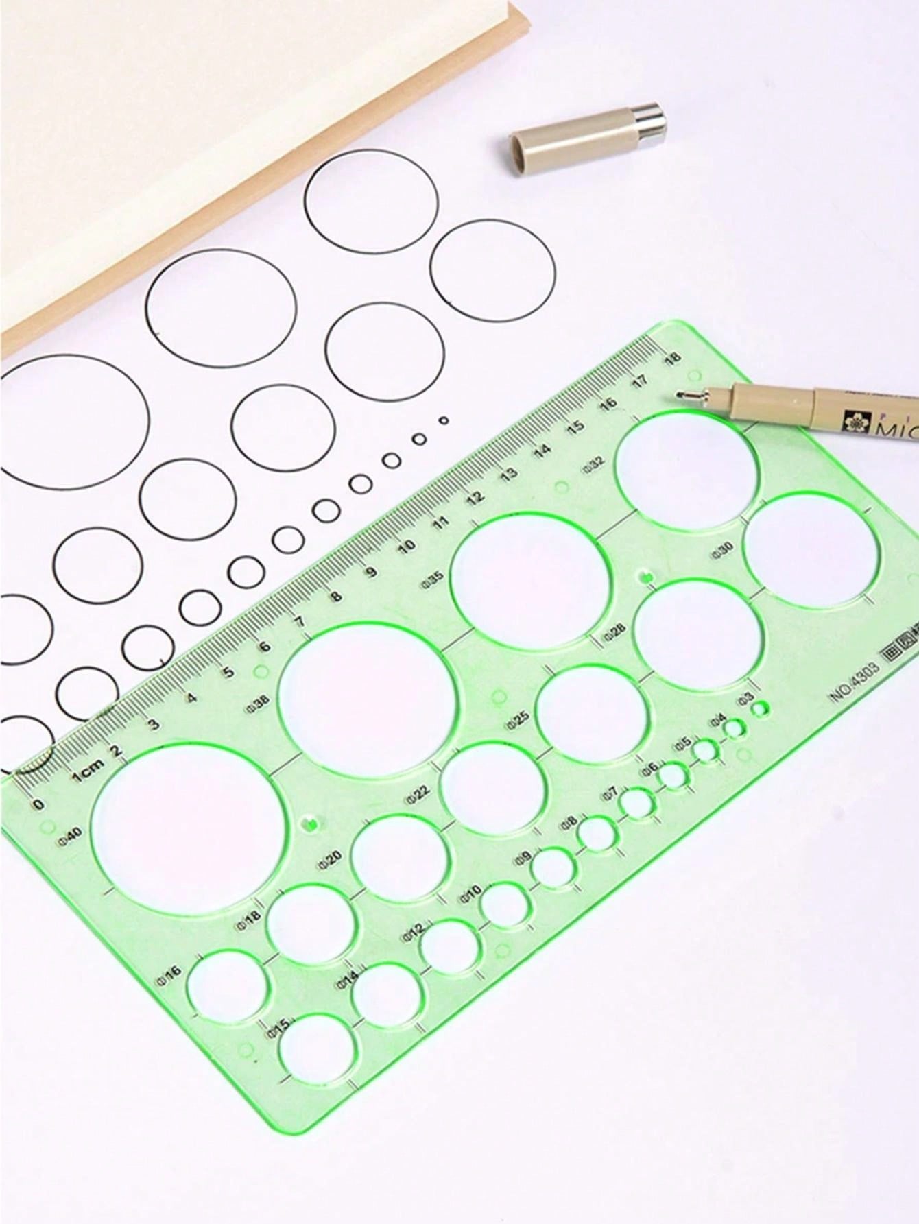 Multifunctional Drawing Ruler With Circle Drawing Template, For ...