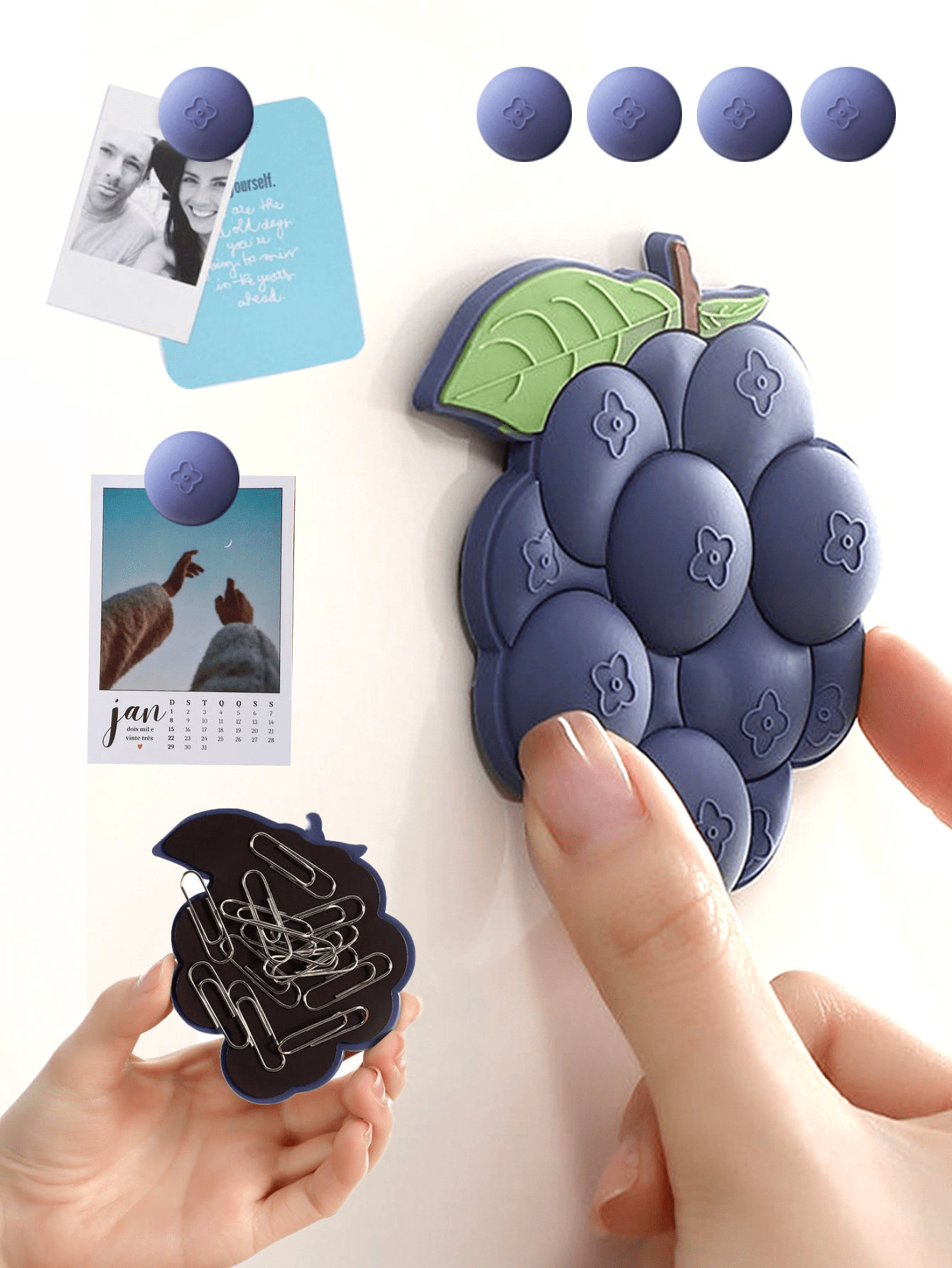 1pc Blueberry Grape Pod Shaped Magnet For Fridge, Personalized ...