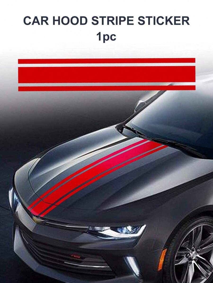 1pc Red Car Hood Stripe Sticker | SHEIN USA