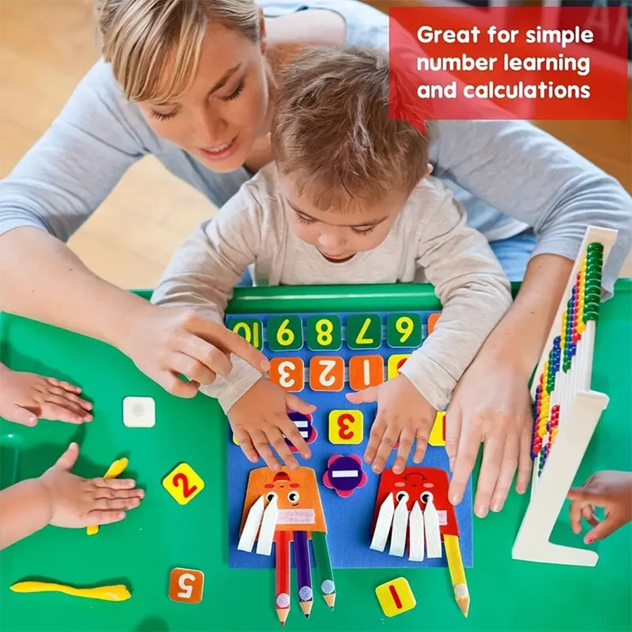 1pc Montessori Wooden Math Board With Finger Pencil Shaped Toy, Hand ...
