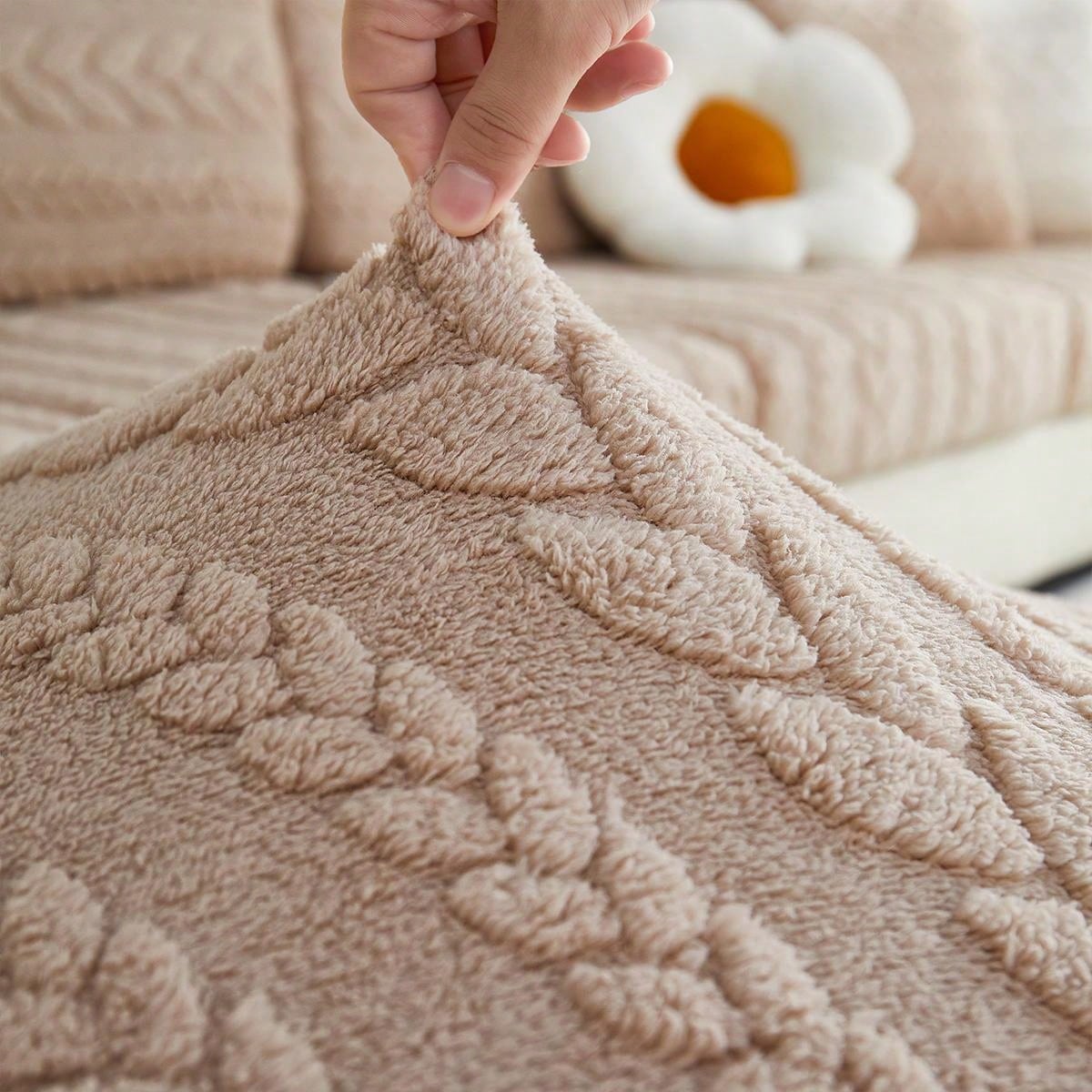 1pc Knitted Sofa Cover Full Cover Universal Elastic Sofa Slipcover, All ...
